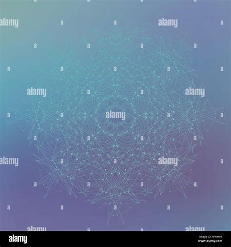 Geometric Abstract Form With Connected Line And Dots Futuristic Technology Object For Your