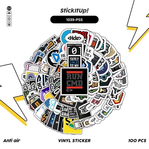 jual cod 100 pcs stiker pack programmer slang lucu aesthetic vynil