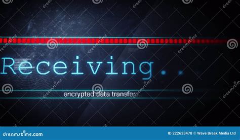 Image Of Receiving Text Flickering Digital Interface On Screen Stock