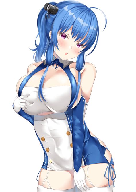 Safebooru 1girl Azur Lane Bangs Bare Shoulders Blue Hair Blush