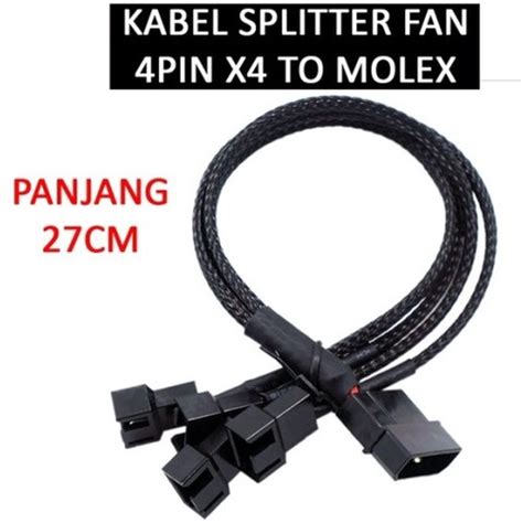 Jual FAN HUB PWM Or Power Molex To Splitter FAN Kabel Nylon Braided Shopee Indonesia