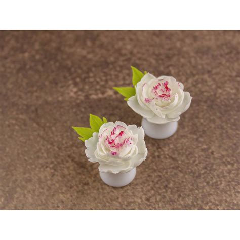 Peony Earrings For Stretched Ears Custom Sizes 8g 20mm