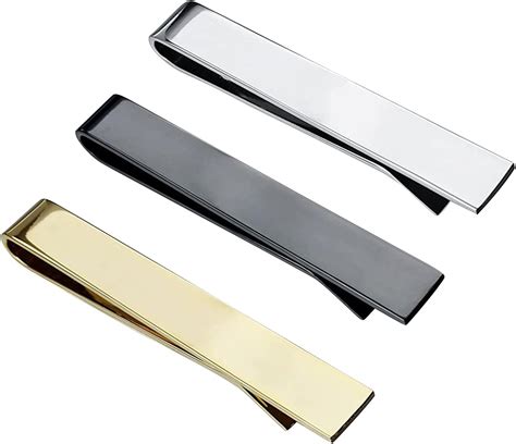 1 Inch Tie Bar 6 Pack Mens Tie Clips Skinny Tie Bars In Silver