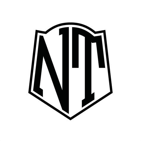 Nt Logo Monogram With Shield Shape Outline Design Template 16567603 Vector Art At Vecteezy