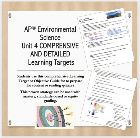 Unit 4 Learning Targets For Ap® Environmental Science Learning Objectives Or Goals Teaching