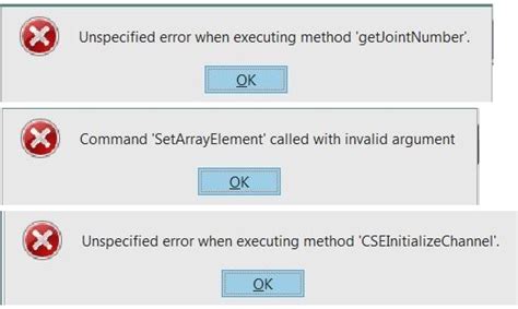 Isv Message Unspecified Error When Executing Method Getjointnumber