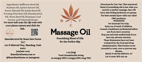 Cbd Massage Oil Bears Ears Farms Cbd Massage Oil Bears Ears Farms