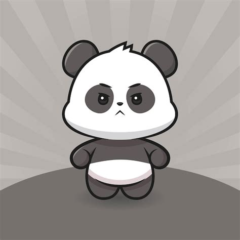 Premium Vector Cute Angry Panda Cartoon Vector