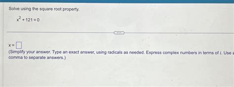 Solved Solve Using The Square Root Chegg