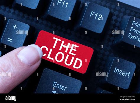 Hand Writing Sign The Cloud Internet Concept Programs Used In Storing Accessing Data Over The