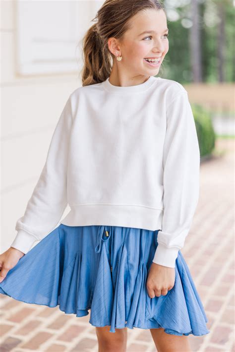 Girls Look Your Way Denim Blue Ruffled Skort Shop The Mint
