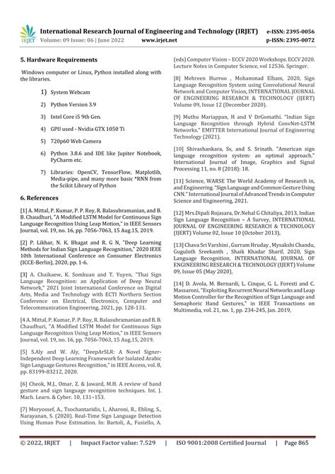 Hand Gesture Recognition System Using Holistic Mediapipe Pdf