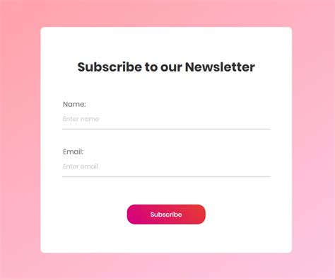 Subscribe Form Template 1 User Experience Design And Technology