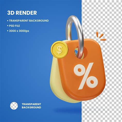 Premium Psd 3d Illustration Percent Object