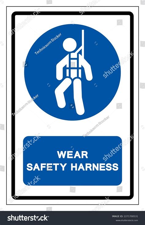 Wear Safety Harness Symbol Sign Vector Stock Vector Royalty Free 2271700531 Shutterstock