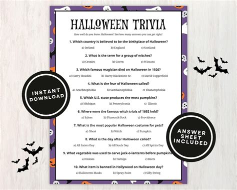 Printable Halloween Trivia Games Free Free Printable
