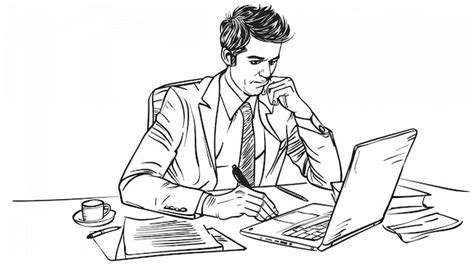 A Outline Drawing Of A Financial Analyst Premium Ai Generated Image