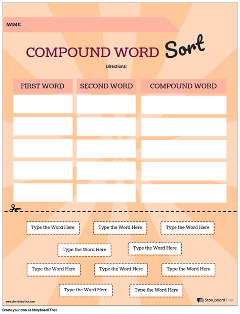 two smaller words sort storyboard by templates
