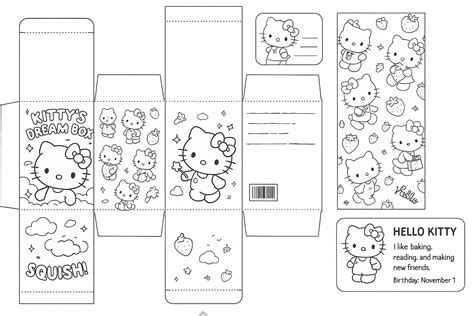 Hello Kitty Template Box Squishy In 2025 Hello Kitty Colouring Pages Paper Toys Template