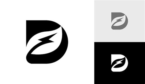 Premium Vector Letter D Initial Monogram With Thunderbolt Leaf Logo Design Premium Vector Letter D Initial Monogram With Thunderbolt Leaf Logo Design