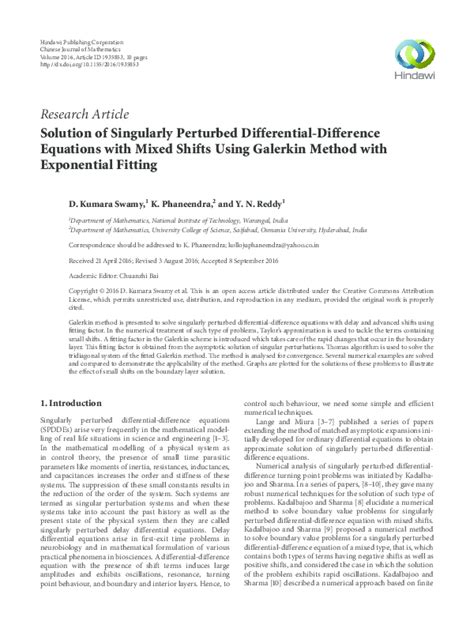 Pdf A Fitted Non Standard Finite Difference Method For Singularly Perturbed Differential