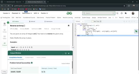 Gfg160 Gfg160 Geekstreak2025 Day3 Dsachallenge Reversearray Abhishek Kaushik