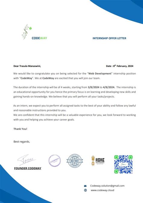 manaswini trasula on linkedin codeway internship webdevelopment