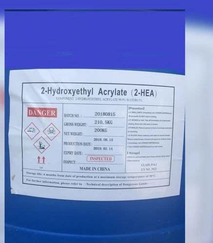 2 Hydroxy Ethyl Acrtylate Liquid At ₹ 130kg In Valsad Id 2851642860473