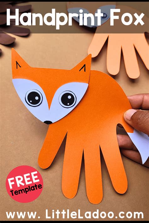 Handprint Fox Craft Free Template