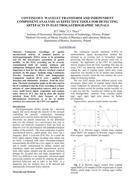 Continuous Wavelet Transform And Independent Component Analysis