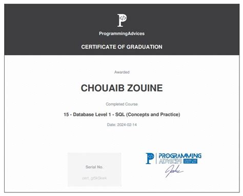 Chouaib Zouine On Linkedin Database Sql Programmingadvices