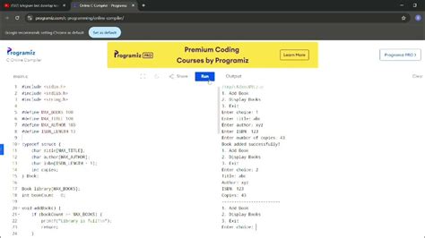 C Programming Library Management Youtube