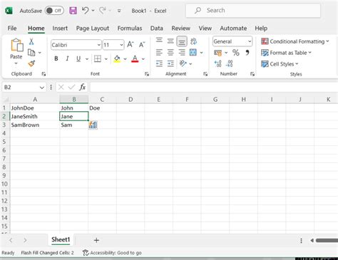 🌟 Flash Fill Magic In Action An Example 📊