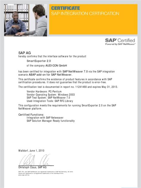 abap add on certificate pdf sap se information technology management