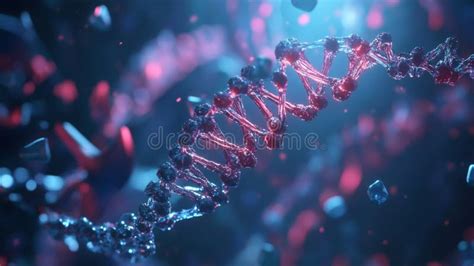 Futuristic Dna Strand With Crispr Enzyme Cutting In Lab Environment
