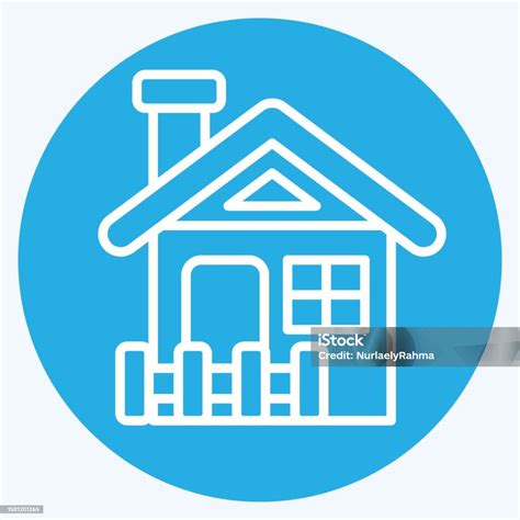 아이콘 캐빈 숙박 시설 기호와 관련이 있습니다 파란 눈 스타일 심플한 디자인 편집 가능 간단한 그림 건축물에 대한 스톡 벡터 아트 및 기타 이미지 Istock