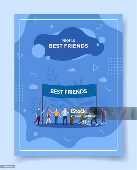 가장 친한 친구 사람들은 배너 전단지 책 표지 액체 모양 스타일의 잡지의 템플릿을 위해 함께 만난다 건강관리와 의술에 대한 스톡