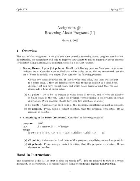 Assignment 4 Software Verification And Validation Cp Sc 873 Docsity