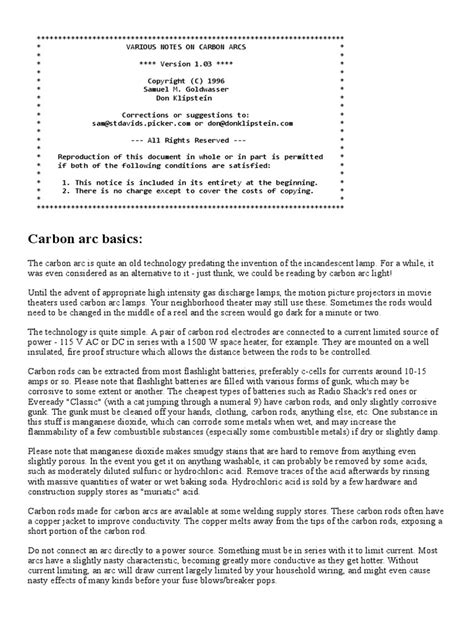 Carbon Arcs Pdf Electric Arc Ultraviolet