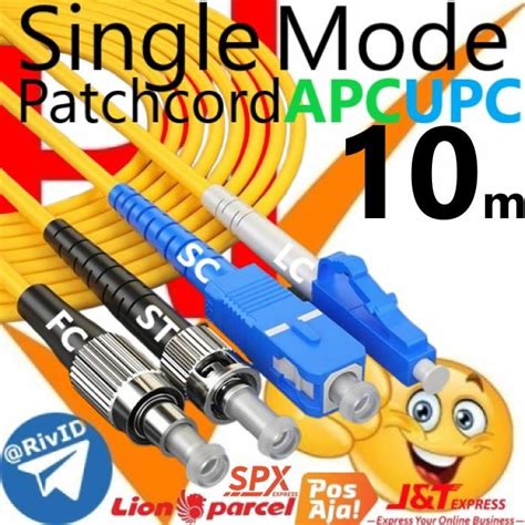 Jual Patchcord 10m Fc Lc Sc St Apc Upc Patch Cord Fiber Optic Single