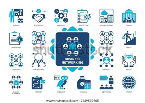 Business Networking Icon Set Relationship Connection Stock Vector Royalty Free 2469592905