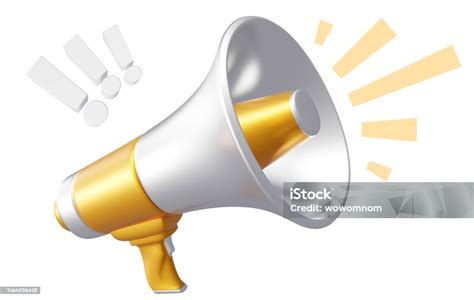 흰색과 황금 확성기의 3d 그림이 흰색으로 분리되어 있습니다 마케팅 시간 가격에 대한 스톡 사진 및 기타 이미지 가격 고객 금요일 Istock