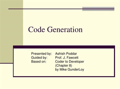 Ppt Code Generation Powerpoint Presentation Free Download Id1832160