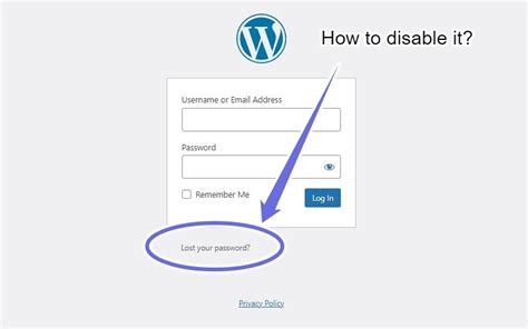 How To Disable Password Reset In Wordpress Doinwp