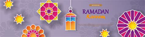 라마단 카림 이슬람 기하학적 패턴 개념 가로 배너 종이 꽃 전통 등불 달과 별을 잘라 벡터 일러스트입니다 0명에 대한 스톡 벡터 아트 및 기타 이미지 Istock
