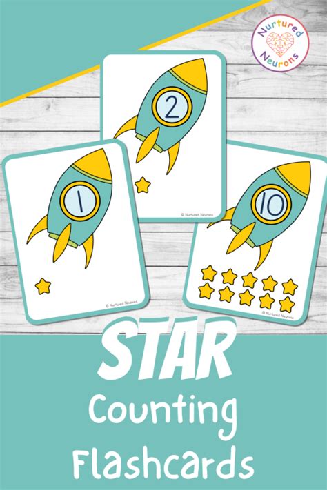 Printable Star Counting Flashcards 1 10 Kindergarten Space Resource