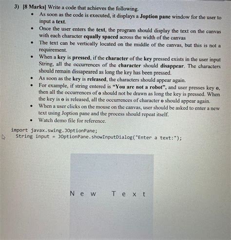 Solved 3 8 Marks Write A Code That Achieves The Chegg Com