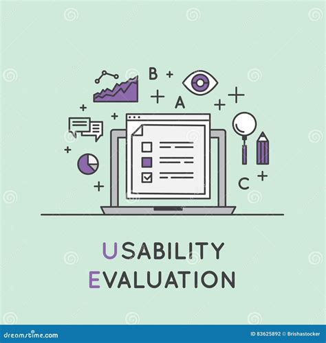 Illustration Of Usability Testing Evaluation Process Stock Illustration