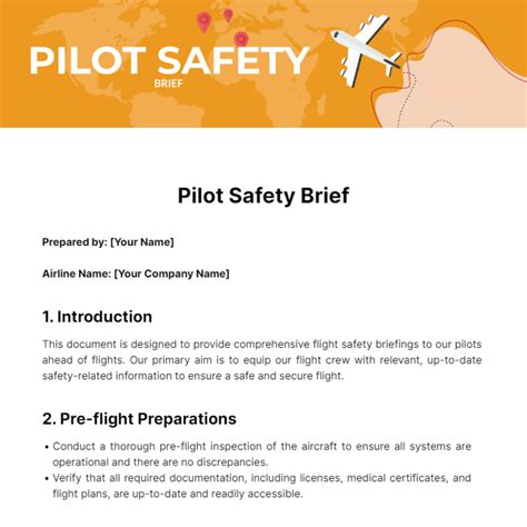 Free Pilot Safety Brief Template To Edit Online