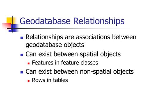 Ppt Geodatabase Relationships And Relationship Classes Powerpoint